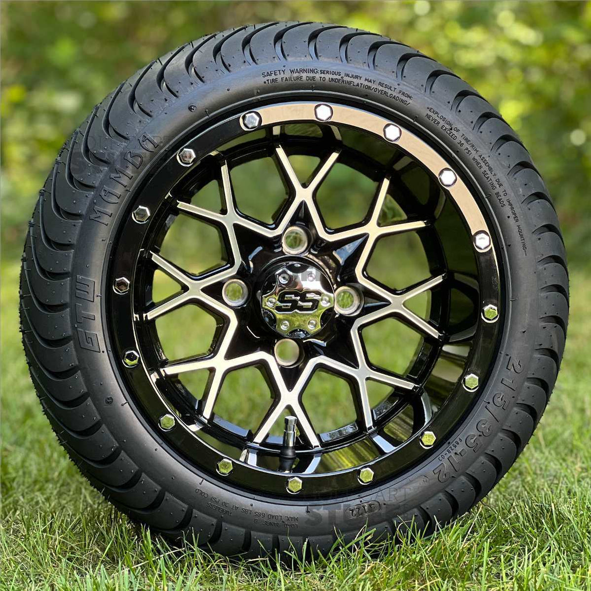 12" Matrix Aluminum SS Wheels in Black and Machined Aluminum Finish an ...