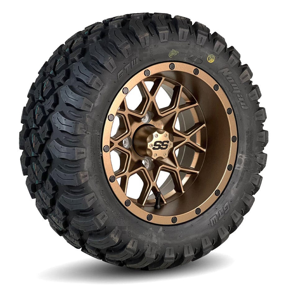 12" Matrix Matte Bronze Aluminum Golf Cart Wheels and All Terrain / Of ...