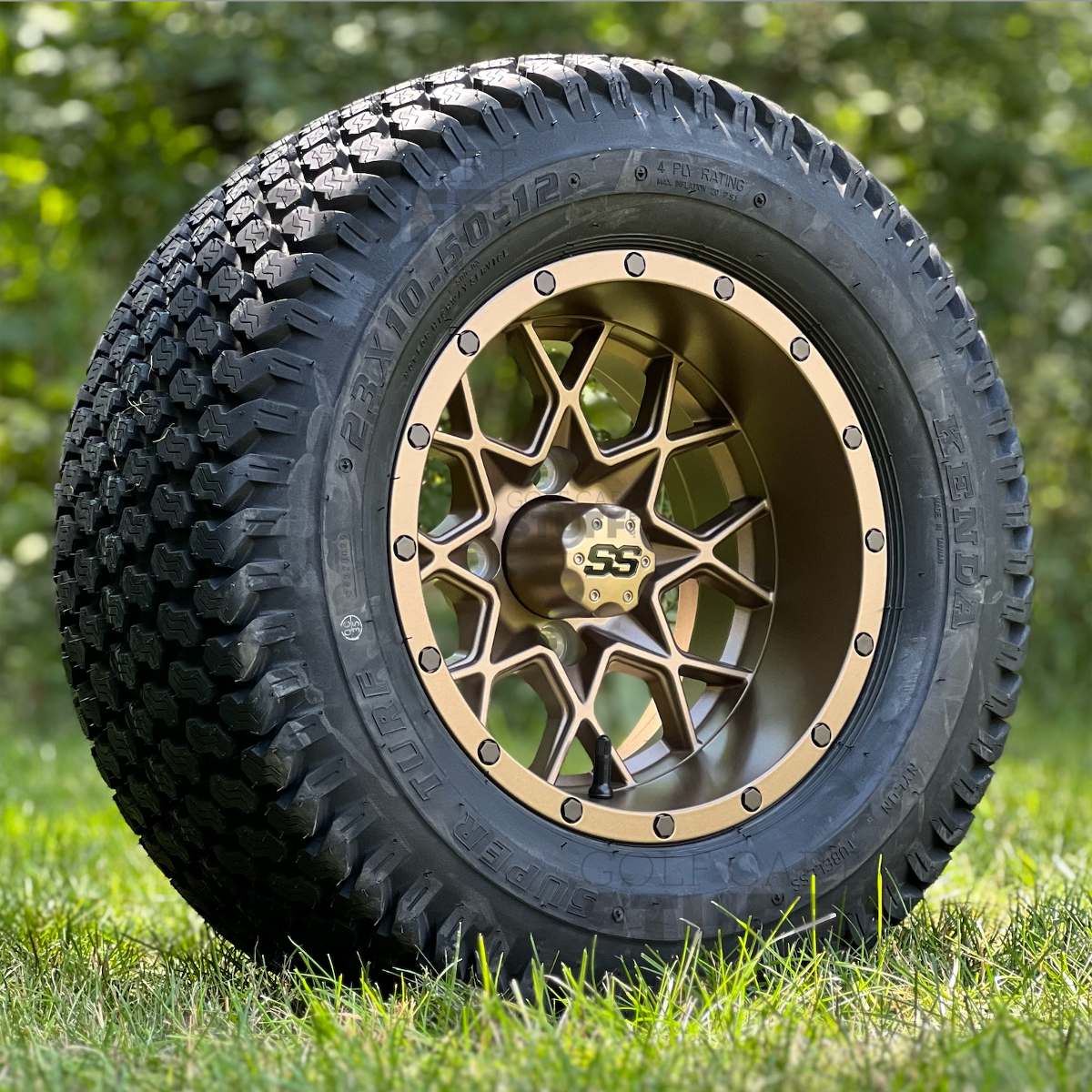 12" Matrix Matte Bronze Aluminum Golf Cart Wheels and All Terrain / Of ...