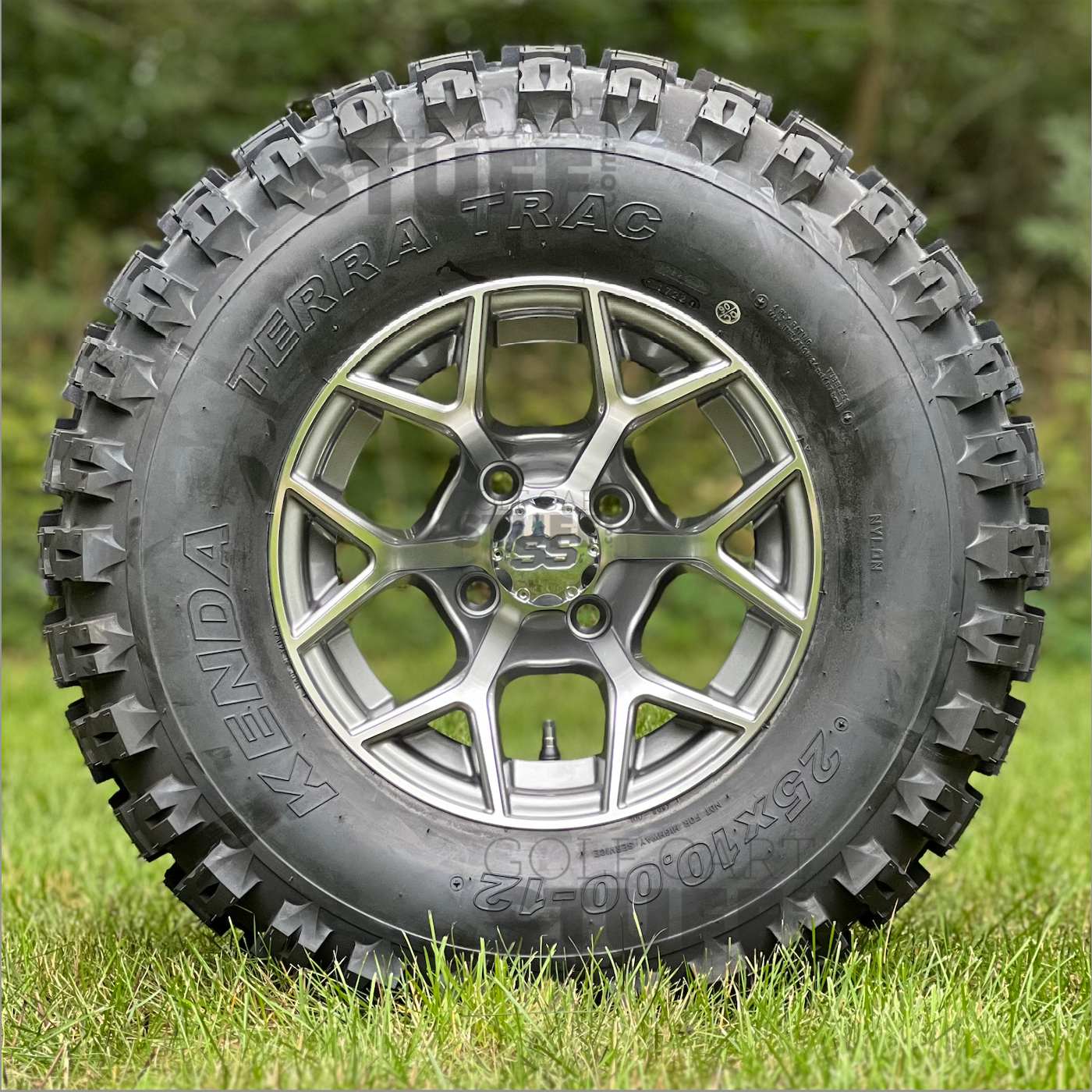 12" Golf Cart Wheels and 25x10-12 Kenda Terra Trac K502 Off Road Golf ...