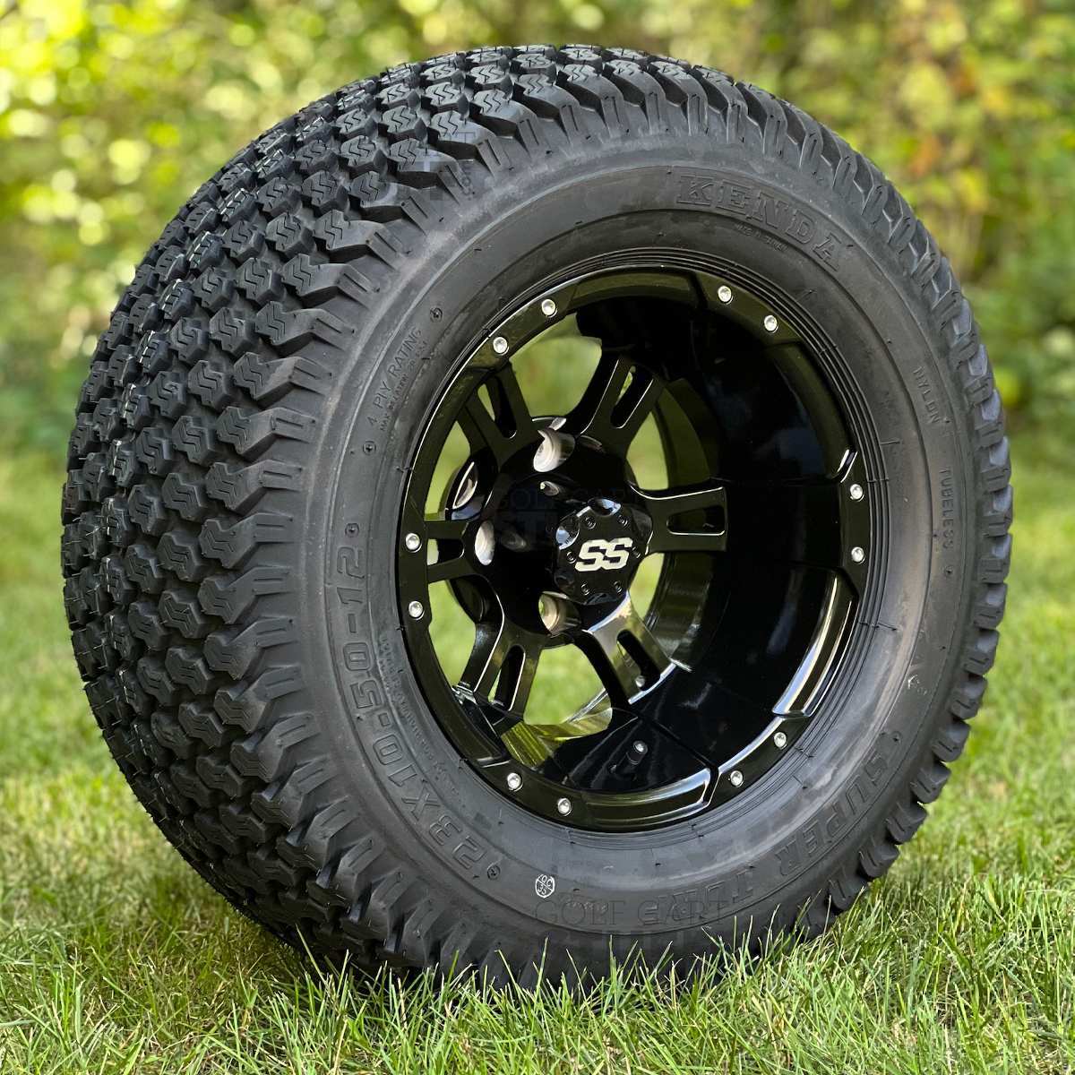 12" Golf Cart Wheels and 23x10.5-12 Kenda K500 Street/Turf Golf Cart T ...