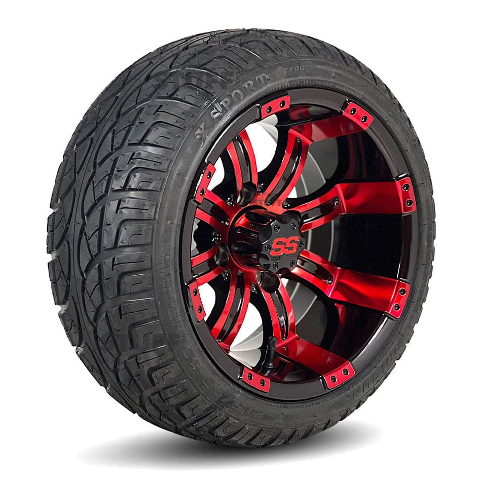 12" Tempest GCS™ Colorway Golf Cart Wheels and 215/35-12 Low-Profile D ...