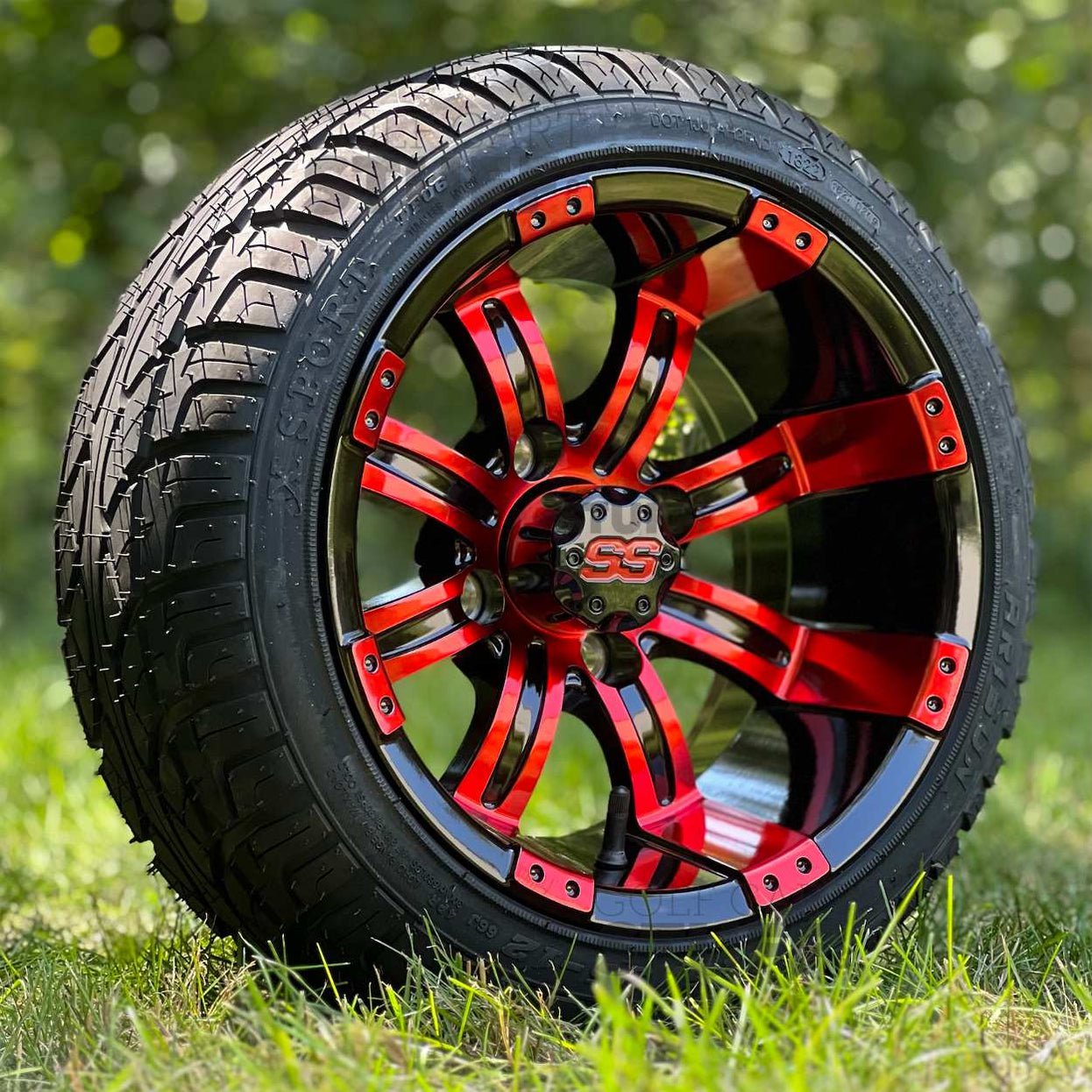 12" Tempest GCS™ Colorway Golf Cart Wheels and 215/35-12 Low-Profile D ...