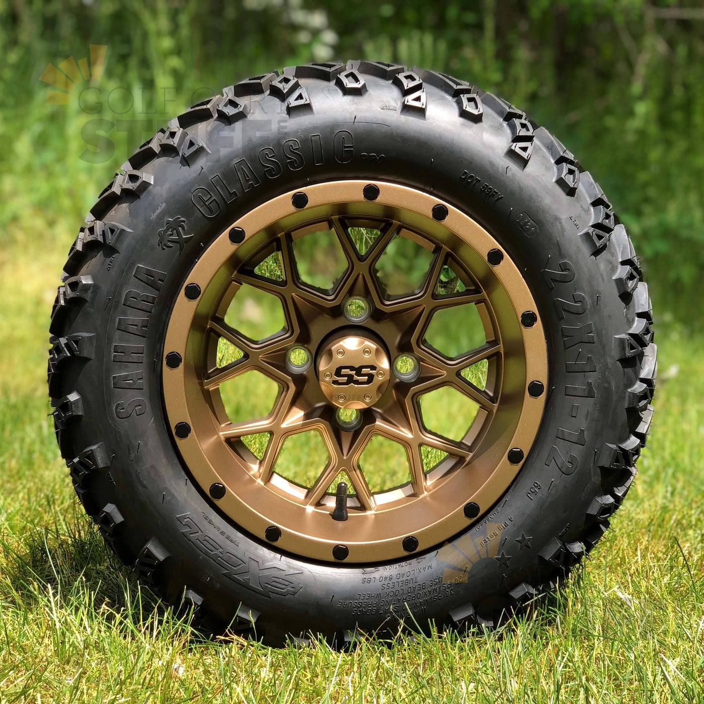 12" Matrix Matte Bronze Aluminum Golf Cart Wheels and All Terrain / Of ...