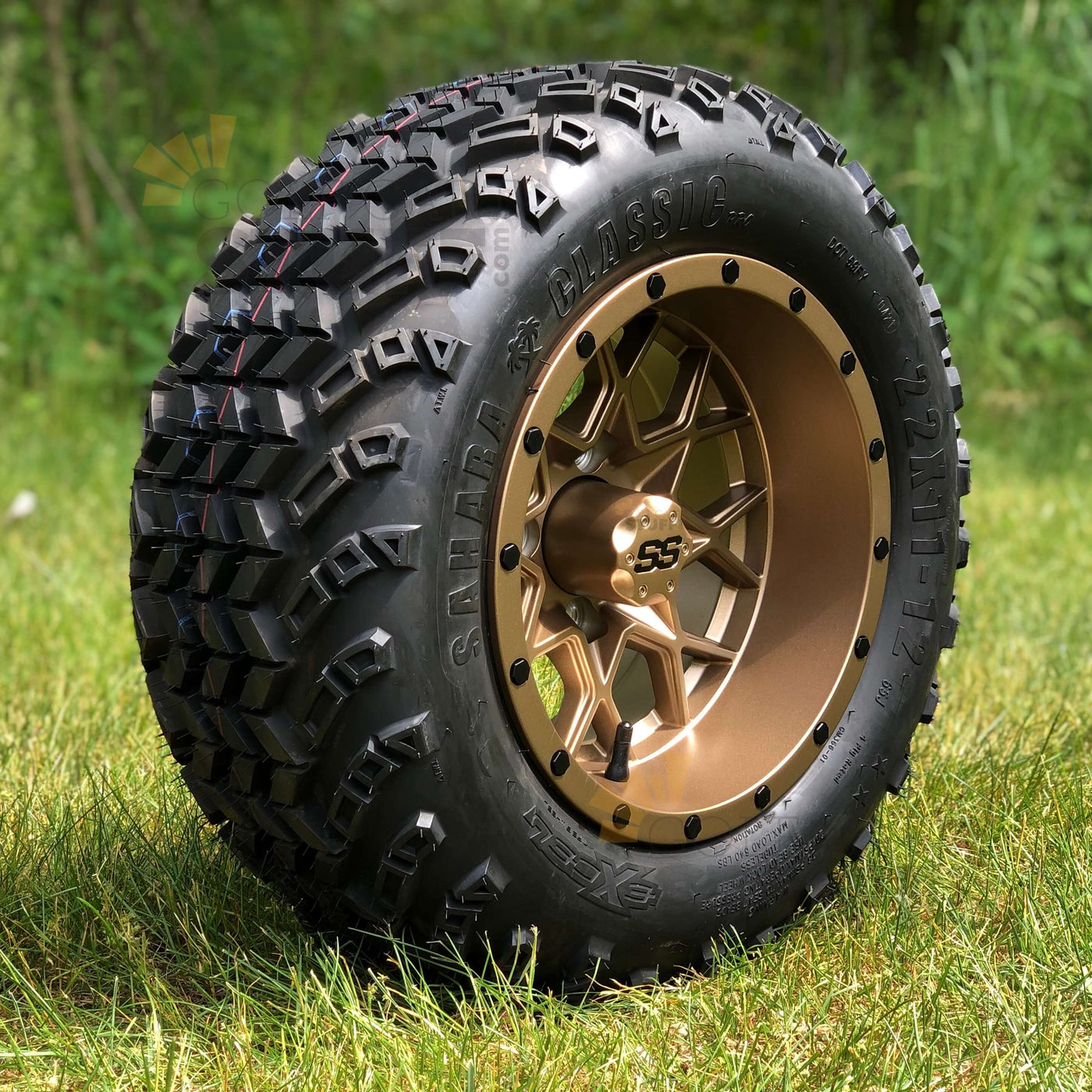 12" Matrix Matte Bronze Aluminum Golf Cart Wheels and All Terrain / Of ...