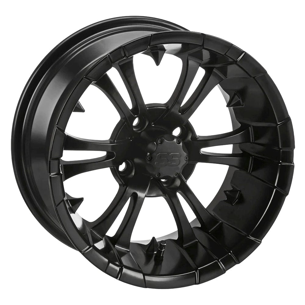 15" Vampire Matte Black Golf Cart Wheels - 15"x7" ET-15 Offset ...