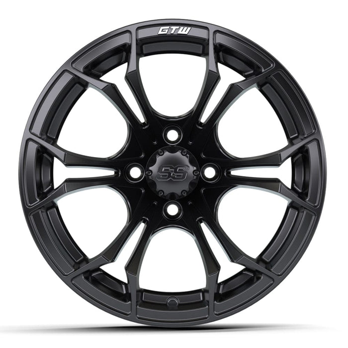 14" Spyder Matte Black Golf Cart Wheel - 14"x7" ET-25 Offset⎮GTW ...