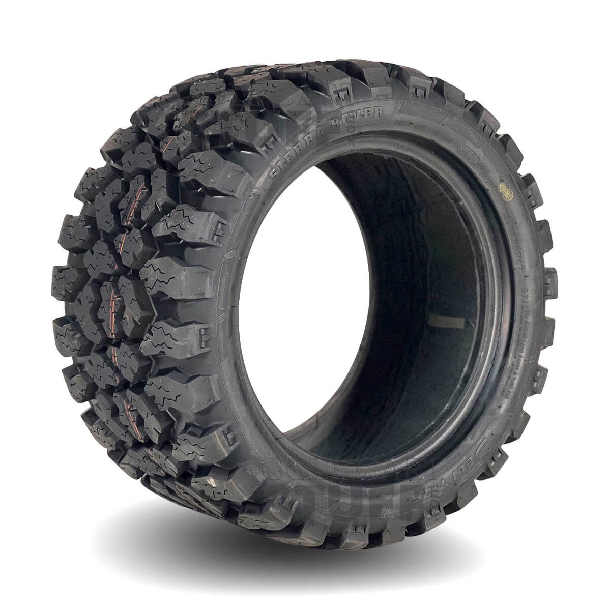 12" Rally Gunmetal Gray/Machined Golf Cart Wheels and All Terrain Tire ...