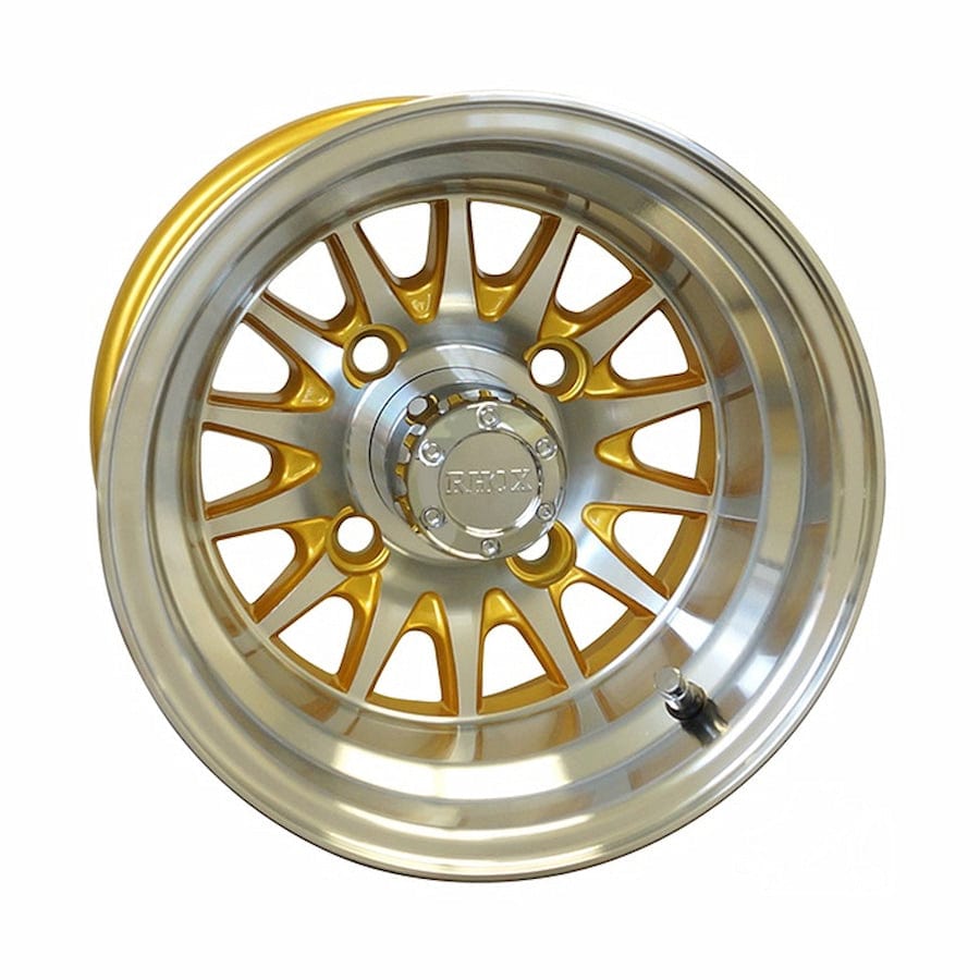 10" Phoenix Gold/Machined Aluminum Golf Cart Wheel | RHOX ...
