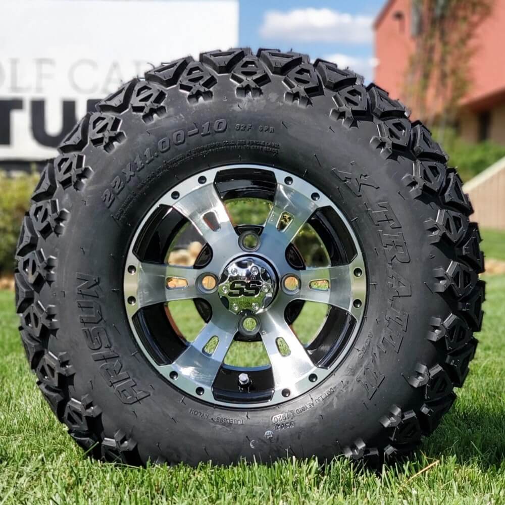 10" Stallion Black/ Machined Aluminum Finish and 22" DOT All-Terrain G ...