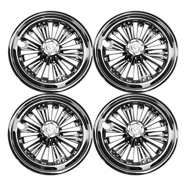 10" Universal Chrome Hub Caps - Set of 4 — GOLFCARTSTUFF.COM™