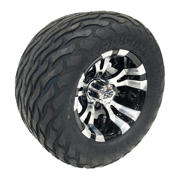 10" Vampire SS Wheels in Black and Machined Aluminum Finish and 20" Ar ...