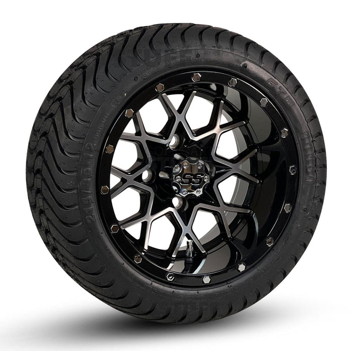 12" Matrix Aluminum SS Wheels in Black and Machined Aluminum Finish an ...