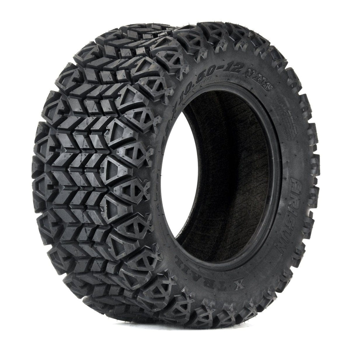 12" Spyder Black/Machined Golf Cart Wheels and All Terrain Tires Combo ...