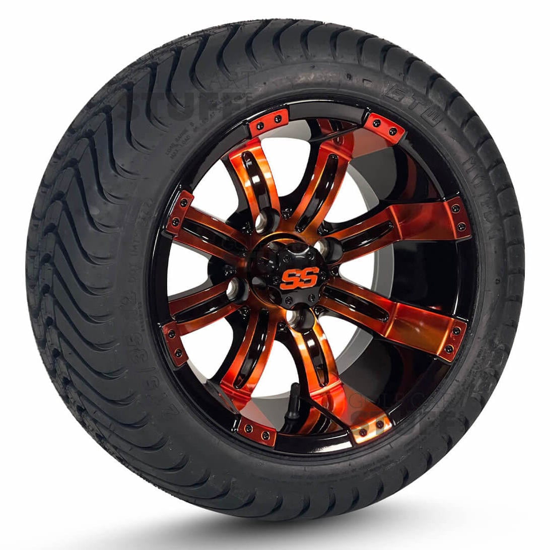 12" Tempest GCS™ Colorway Golf Cart Wheels and 215/35-12 Low-Profile D ...