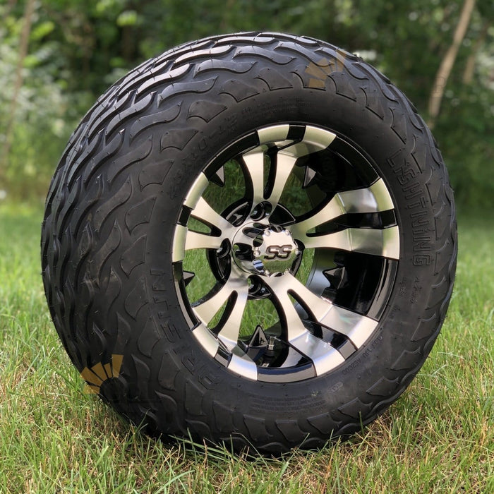 12" Vampire SS Wheels in Black and Machined Aluminum Finish and 23" Ar ...