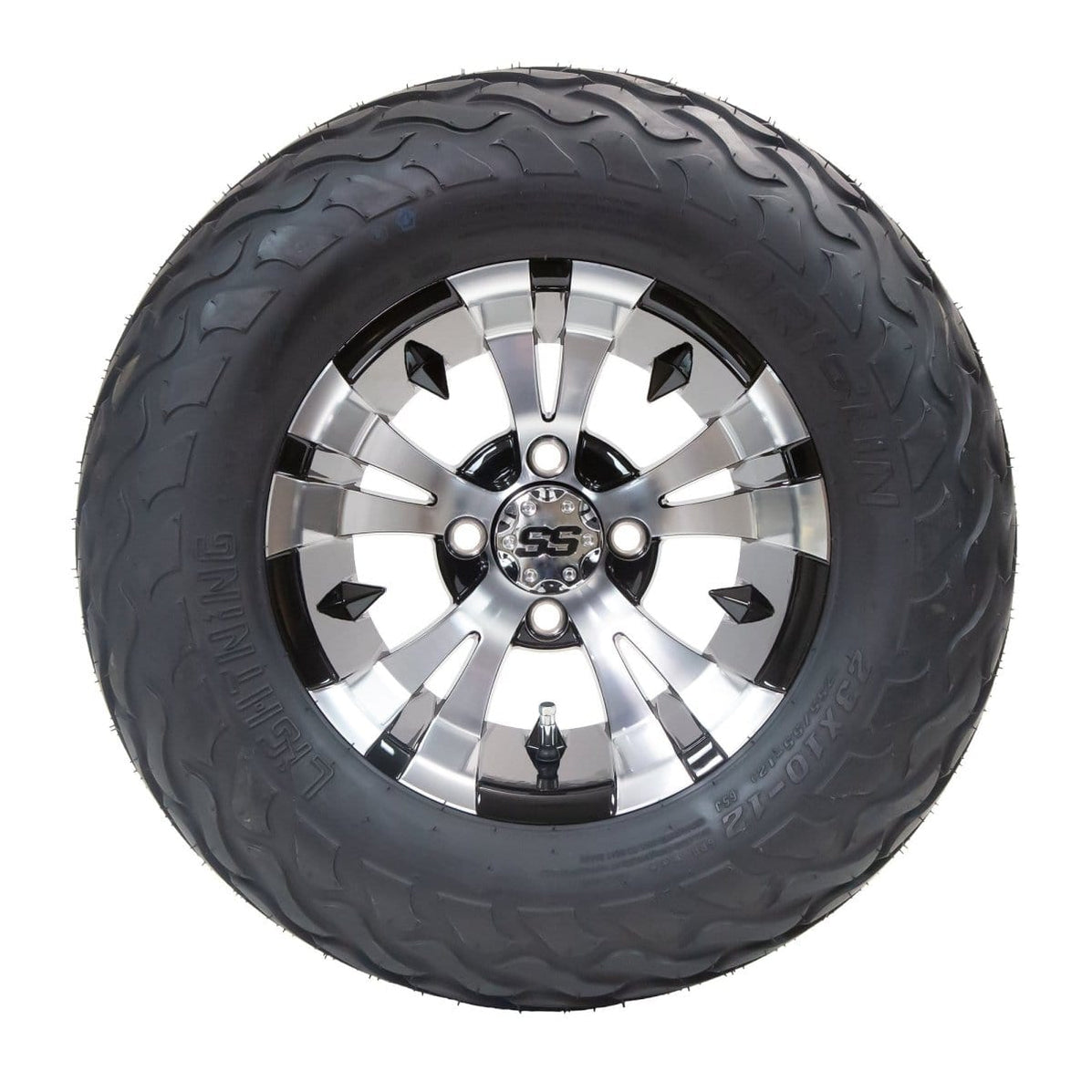 12" Vampire SS Wheels in Black and Machined Aluminum Finish and 23" Ar ...