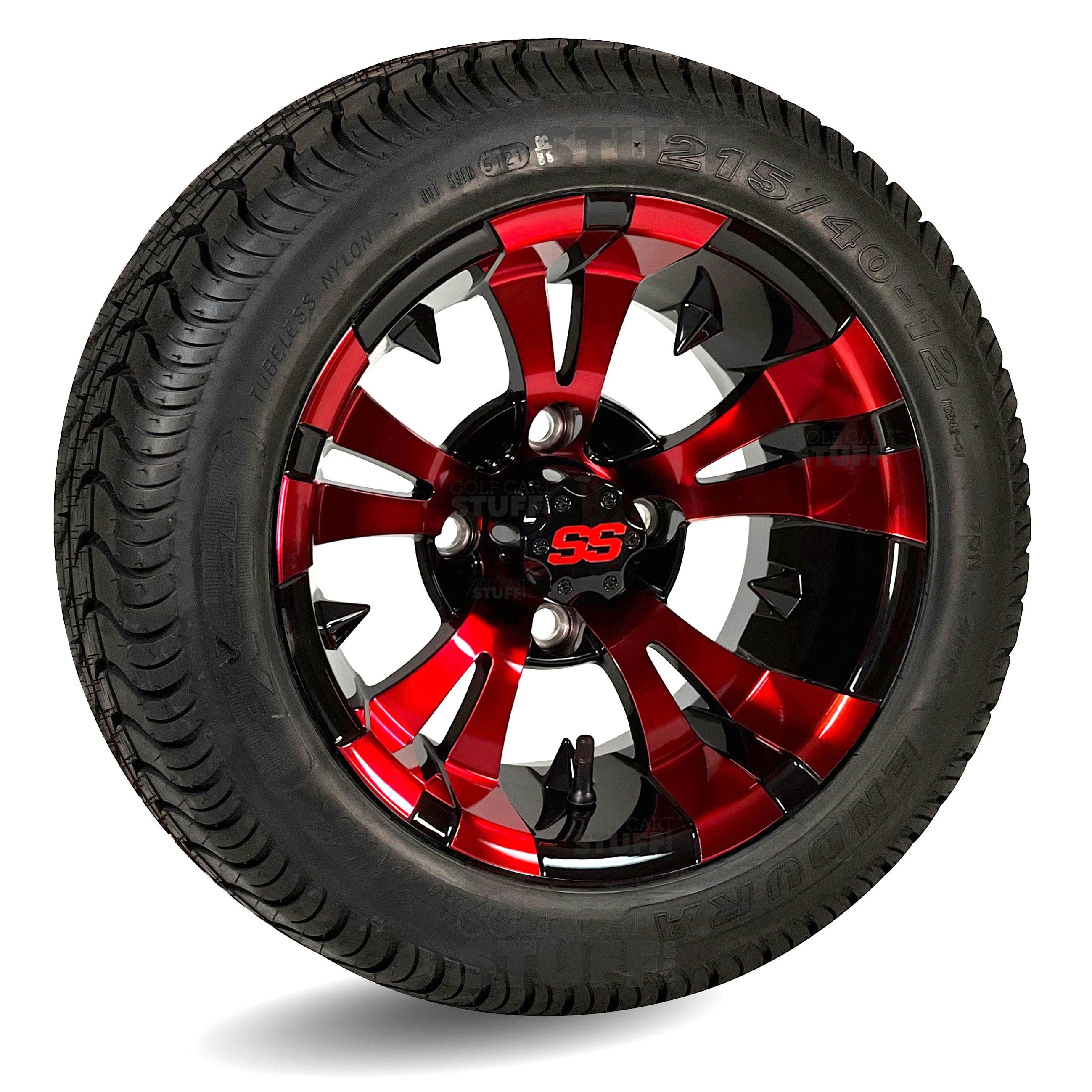 GCS™ 12" Vampire Golf Cart Wheels Colorway and 215/40-12 Low-Profile D ...