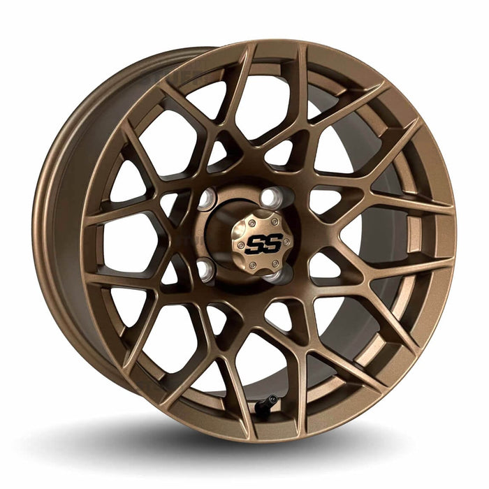 14" Apex Matte Bronze Golf Cart Wheels - 14"x7" ET-25 Offset ...