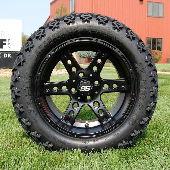 14" Dominator SS Wheels in Matte Black Finish and 23" All-Terrain Off ...