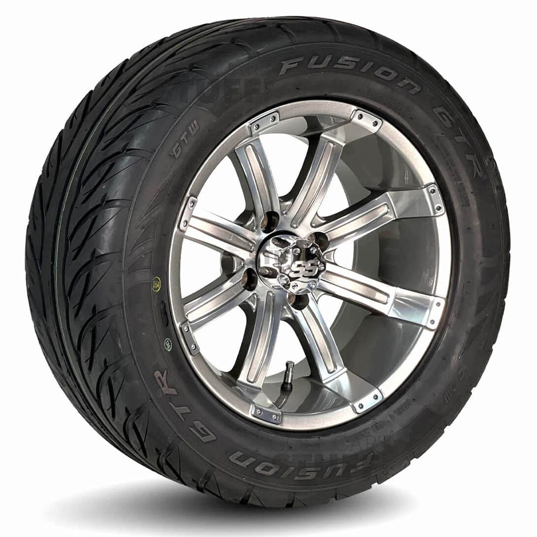 14" Golf Cart Wheels and 23x10-R14 GTW Fusion GTR Steel Belted Radial ...
