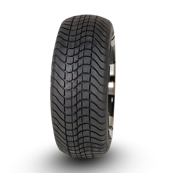 15" Terminator Black/ Machined Golf Cart Wheels and 205/35-R15 Low-Pro ...