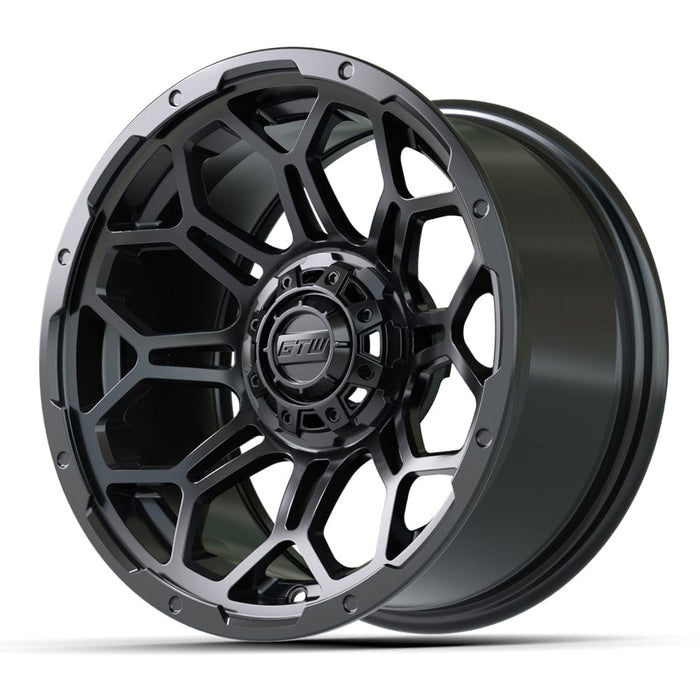 14" Bravo Matte Black Golf Cart Wheels - 14"x7" ET-25 Offset⎮GTW ...