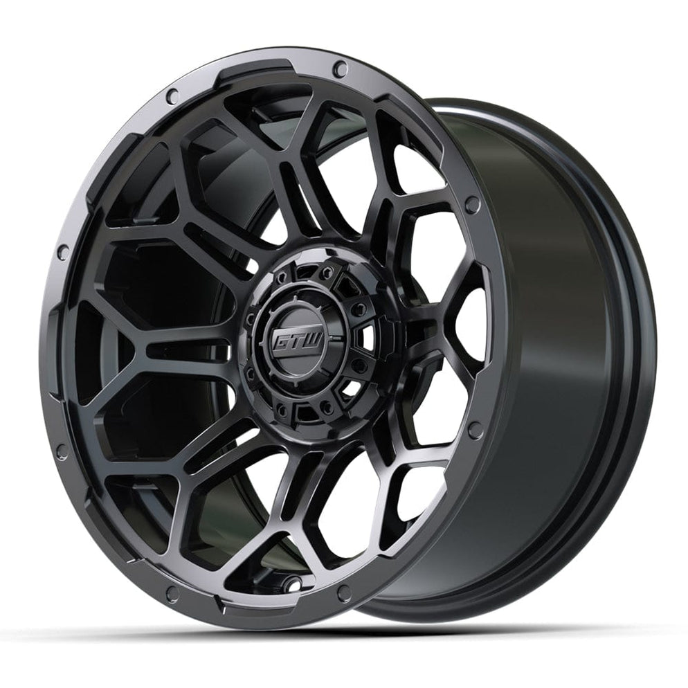 14" Bravo Matte Black Golf Cart Wheels - 14"x7" ET-25 Offset⎮GTW ...