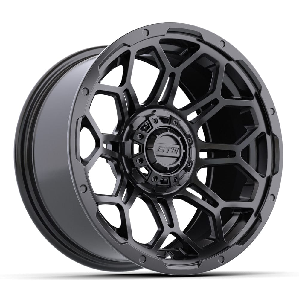 14" Bravo Matte Black Golf Cart Wheels - 14"x7" ET-25 Offset⎮GTW ...