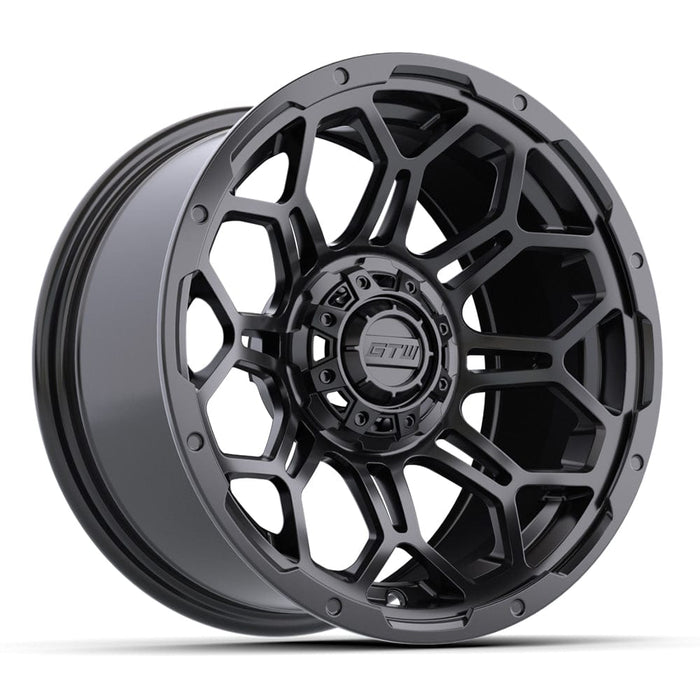 14" Bravo Matte Black Golf Cart Wheels - 14"x7" ET-25 Offset⎮GTW ...