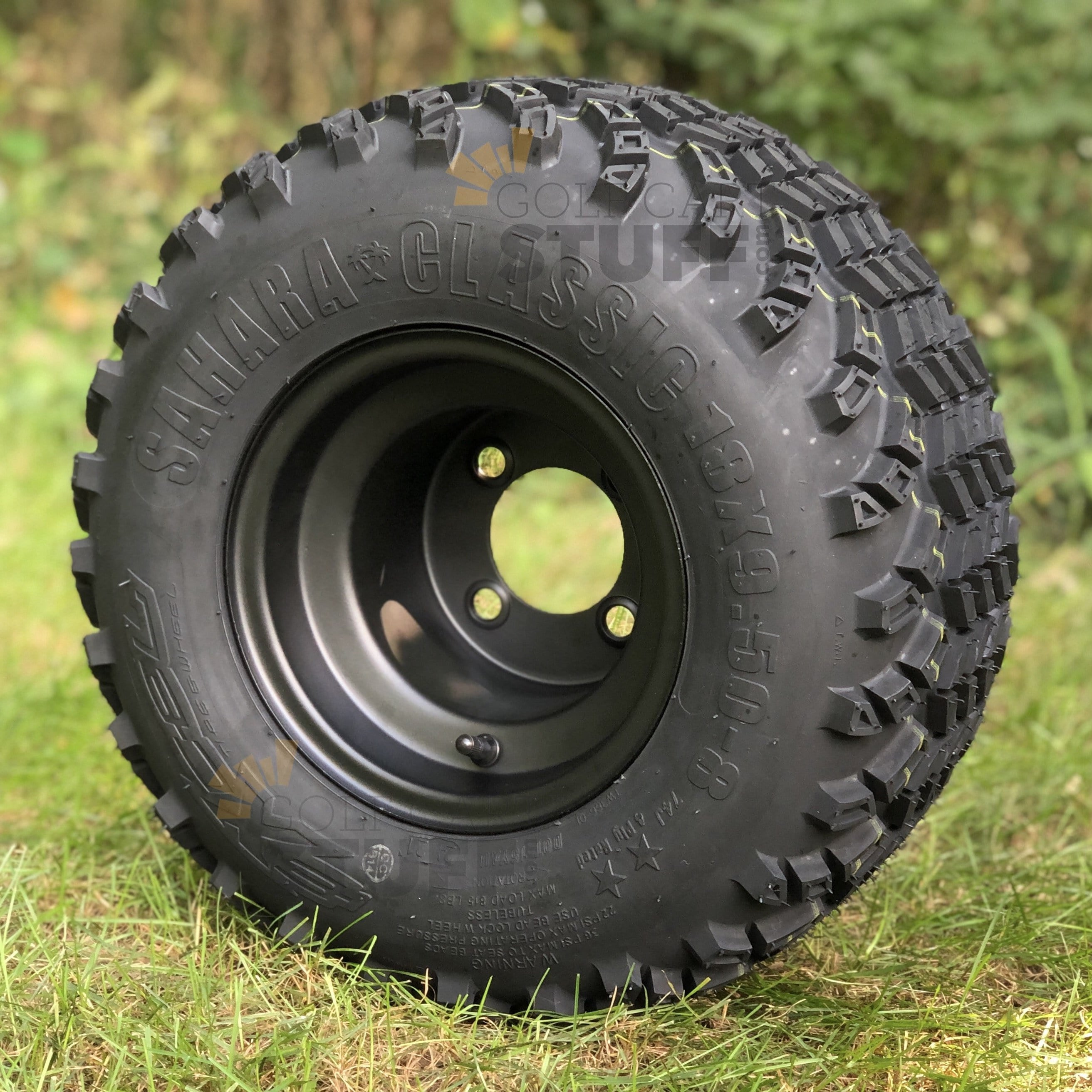 8" OEM Steel Golf Cart Wheels and 18x9.5-8 Sahara Classic All Terrain ...