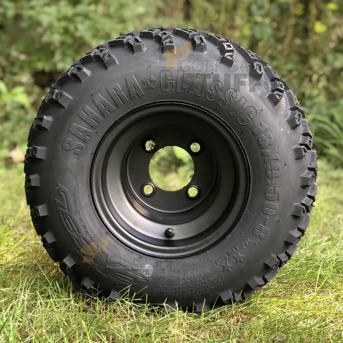 8" OEM Steel Golf Cart Wheels and 18x9.5-8 Sahara Classic All Terrain ...