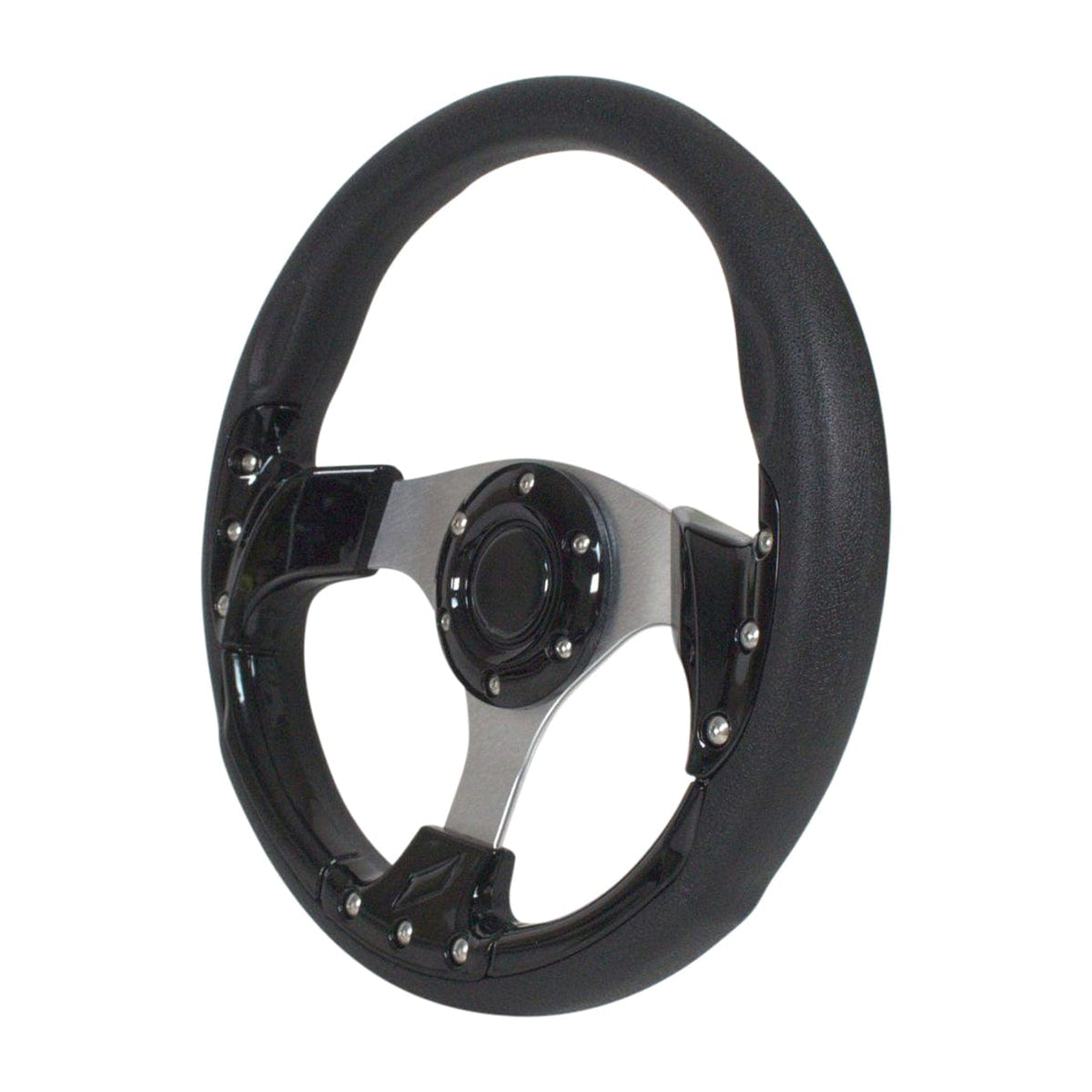 Black GTA2 Golf Cart Steering Wheel — GOLFCARTSTUFF.COM™