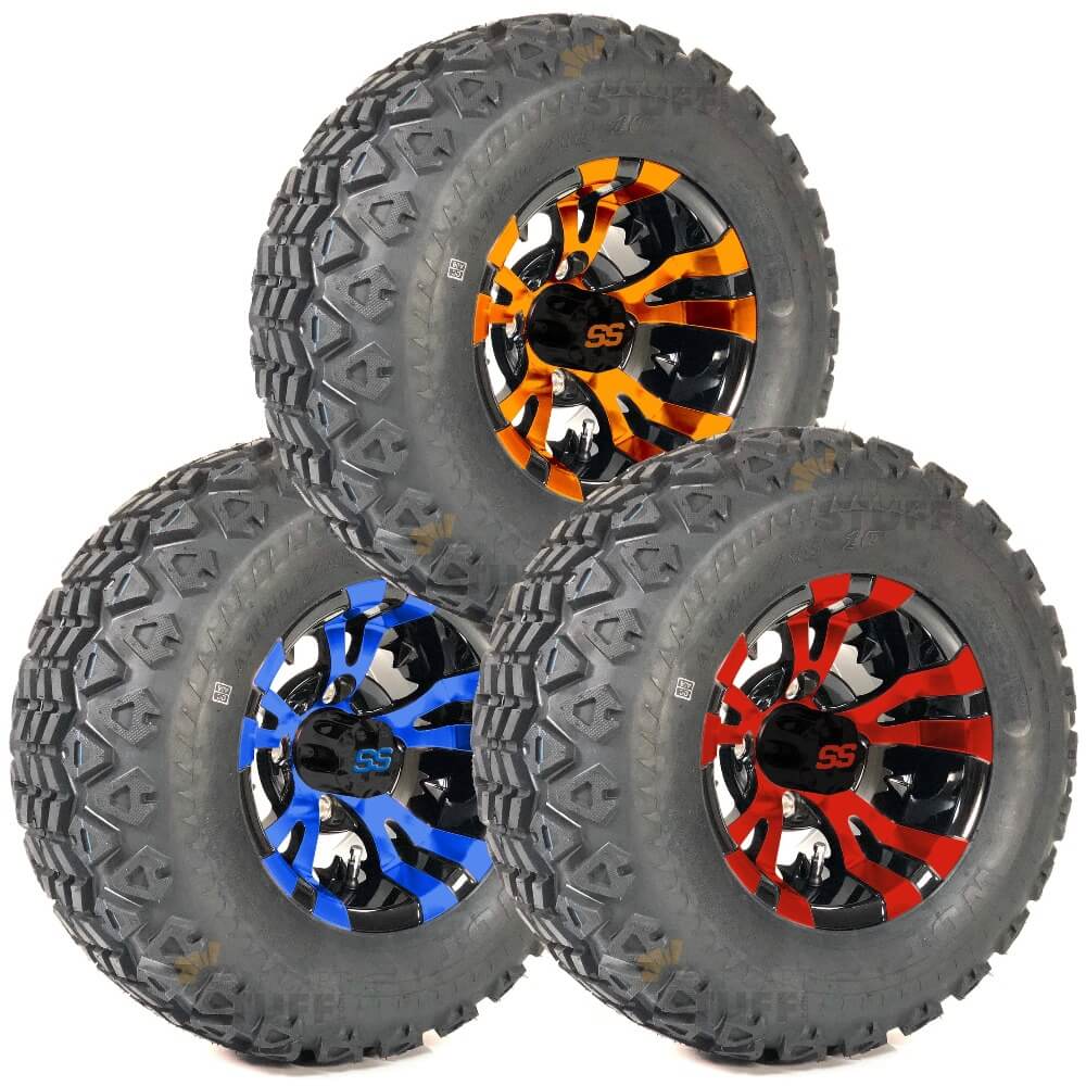 10" Vampire GCS™ Colorway Golf Cart Wheels and 20" Golf Cart Tires Com ...