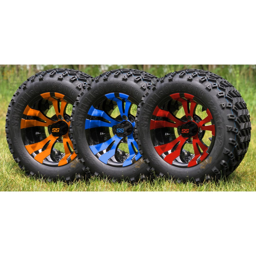 12" Vampire GCS™ Colorway Golf Cart Wheels and 22" Golf Cart Tires Com ...