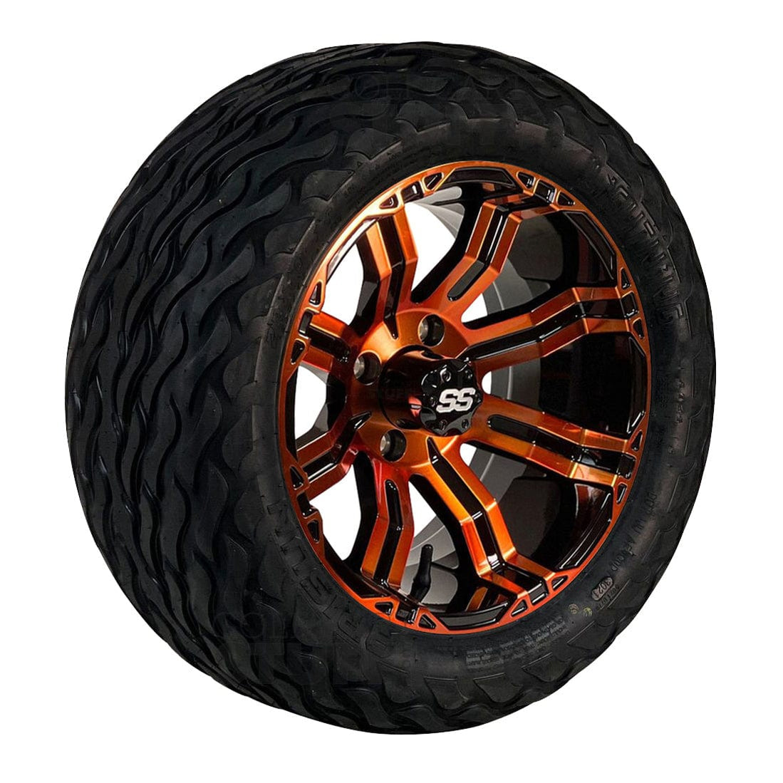 14" Caliber GCS™ Colorway Golf Cart Wheels and 23" Tall Golf Cart Tire ...