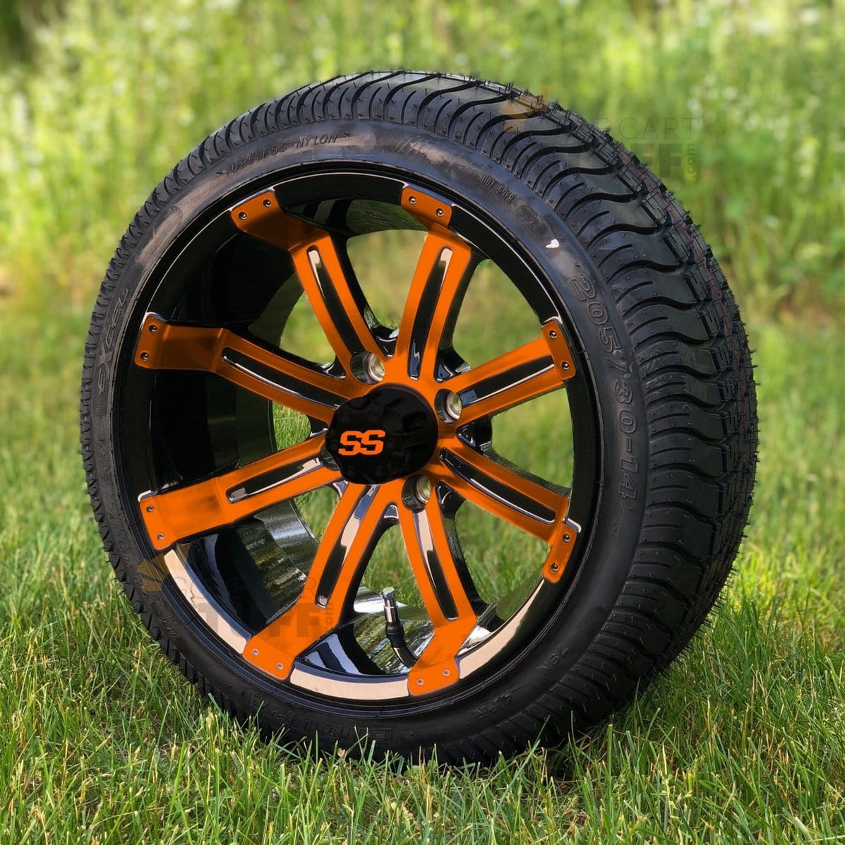 14" Tempest GCS™ Colorway Golf Cart Wheels and 205/30-14 DOT Street/Tu ...
