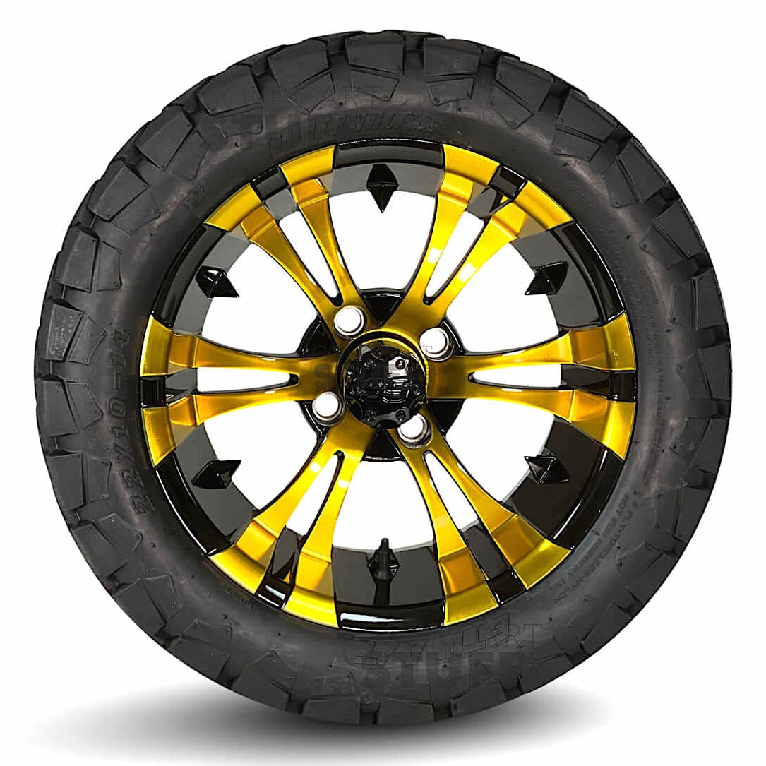 14" Vampire GCS™ Colorway Golf Cart Wheels and GTW Timberwolf 22"x10-1 ...