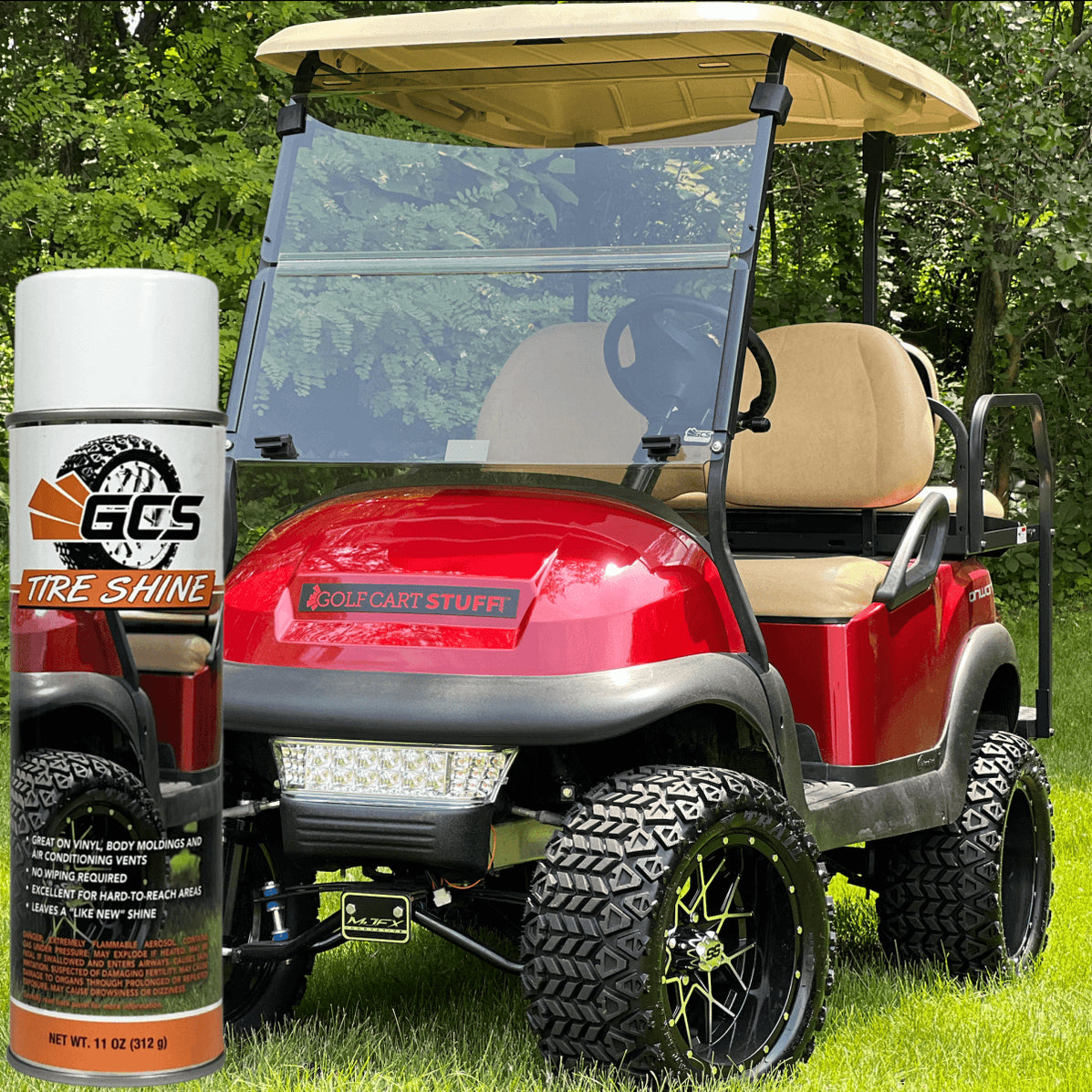 GCS™ Golf Cart Tire Shine Dressing and Plastic Golf Cart Cleaner - 11 ...