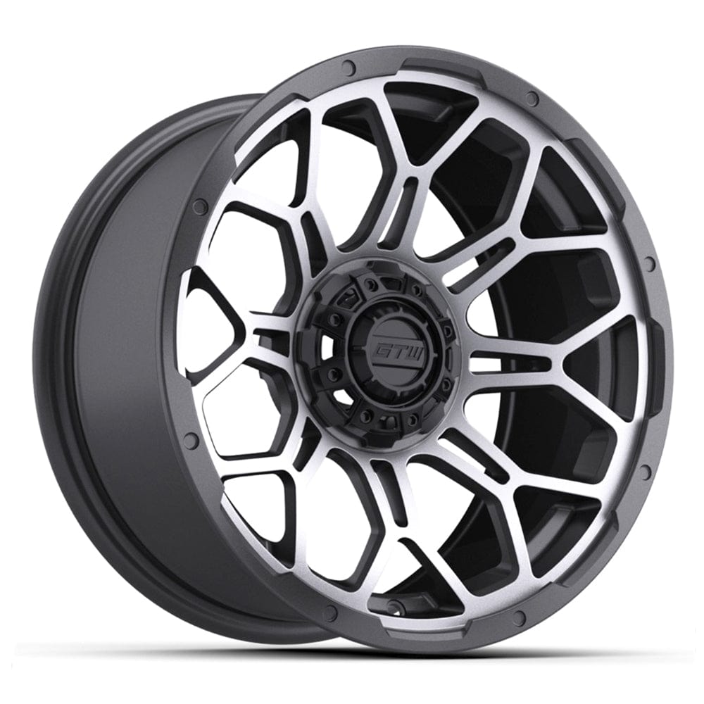15" Bravo Matte Gray Golf Cart Wheels - 15"x7" ET-25 Offset⎮GTW ...