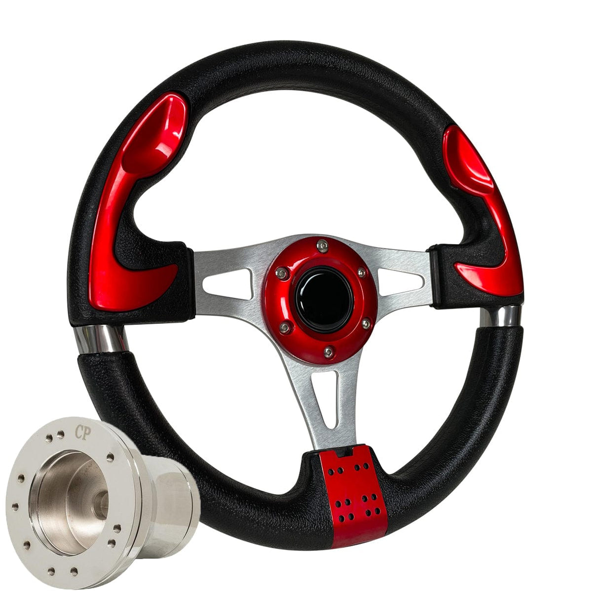 Red GTA1 Golf Cart Steering Wheel — GOLFCARTSTUFF.COM™