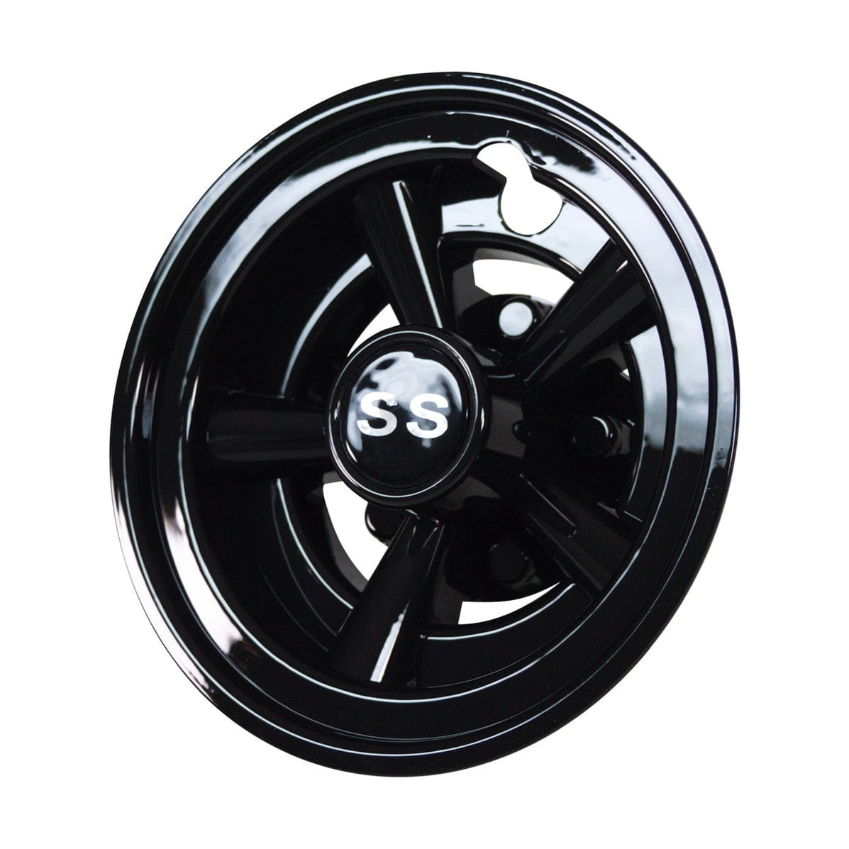 Universal 8" Black "SS" Hub Caps - Set of 4 — GOLFCARTSTUFF.COM™