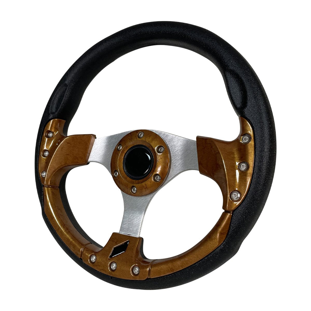 Wood Grain GTA2 Golf Cart Steering Wheel — GOLFCARTSTUFF.COM™